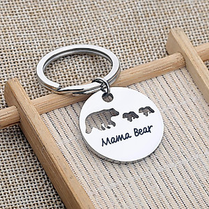 Zuo Bao Sweet Mama and Baby Bear Keychain Mother Daughter Jewelry for Bonus Mom (2 cub Keychain)
