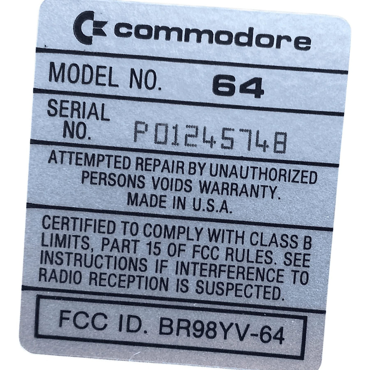 Commodore 64 (Original 'Breadbin' Model)