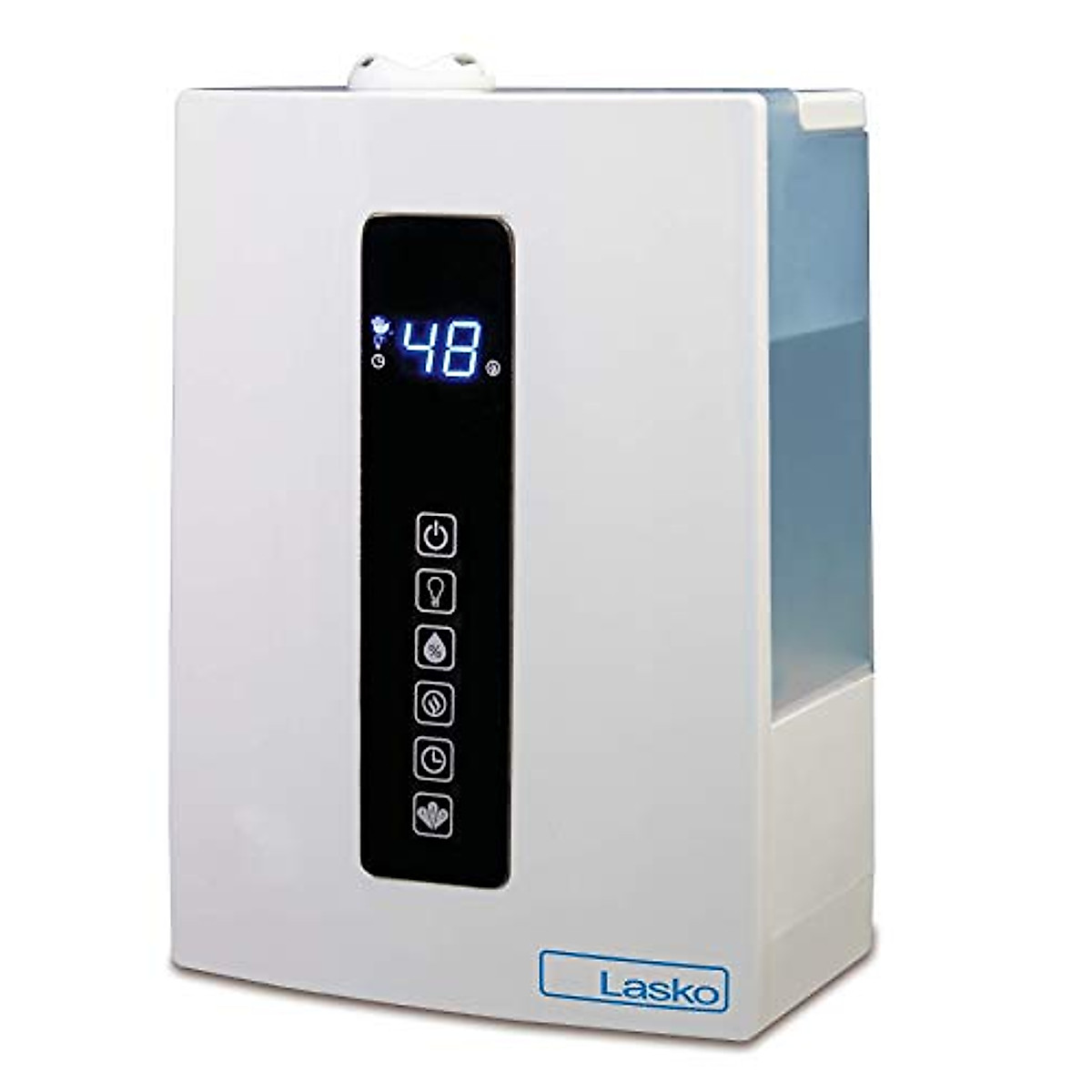 Lasko UH300 Warm and Cool Humidistat and Timer, Quiet, Soothing Ultrasonic Dual Mist Humidifiers for Baby Nursery, Bedroom, Kids, Large Room and Home, 4.9L Tank, No Filter, White