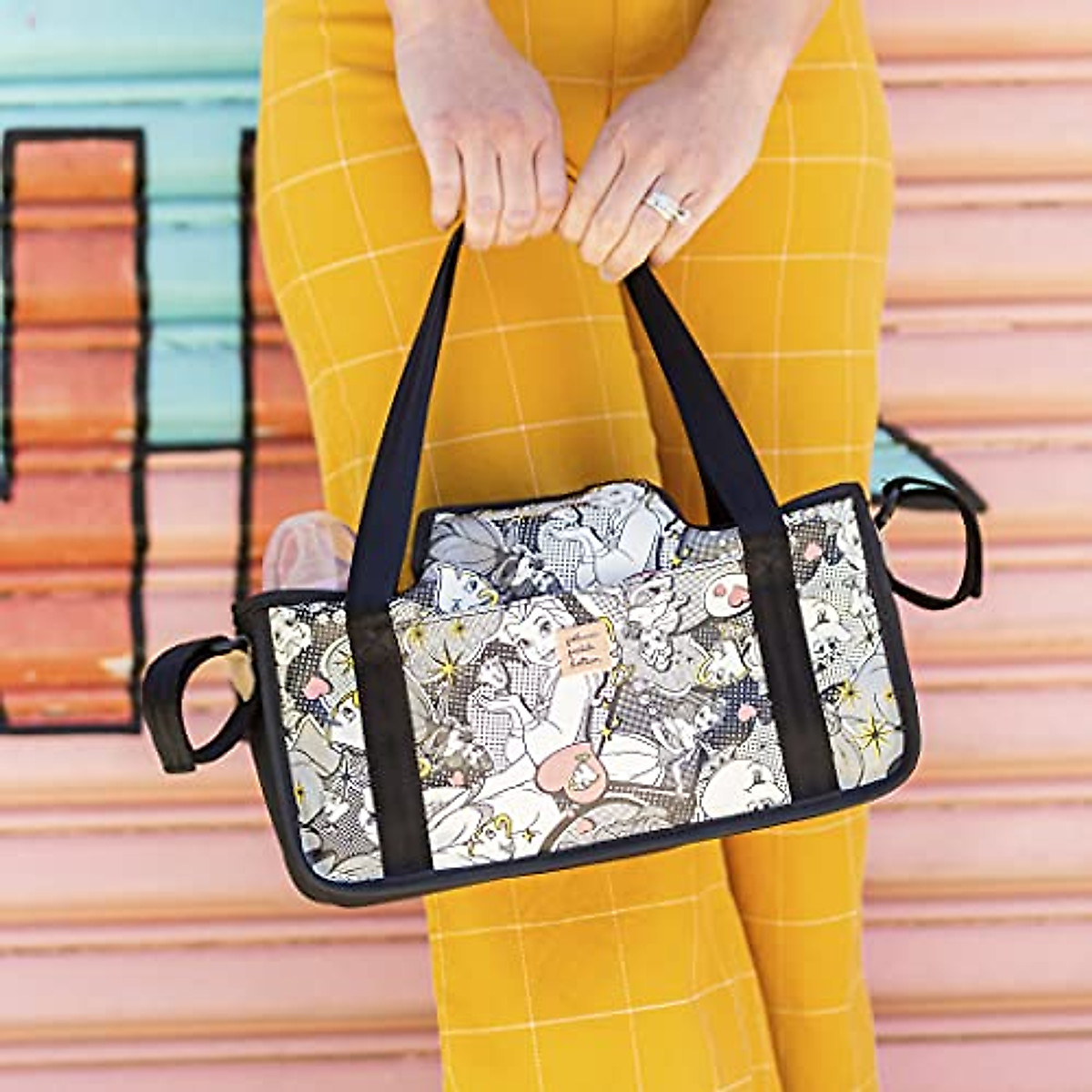 Petunia Pickle Bottom Wander Stroller Caddy | Perfect Baby Caddy to Keep Everything Organized | Multiple Carry Positions - Fits Most Strollers | Disney's Beauty & The Beast - Pop Art Belle