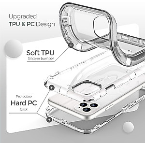 ORIbox for iPhone 14 Pro Max Case Gray, [10 FT Military Grade Drop Protection], Transparent Heavy Duty Shockproof Anti-Fall Case for iPhone 14 Pro Max Phone Case,6.7 inch,3 in 1, Crystal Gray