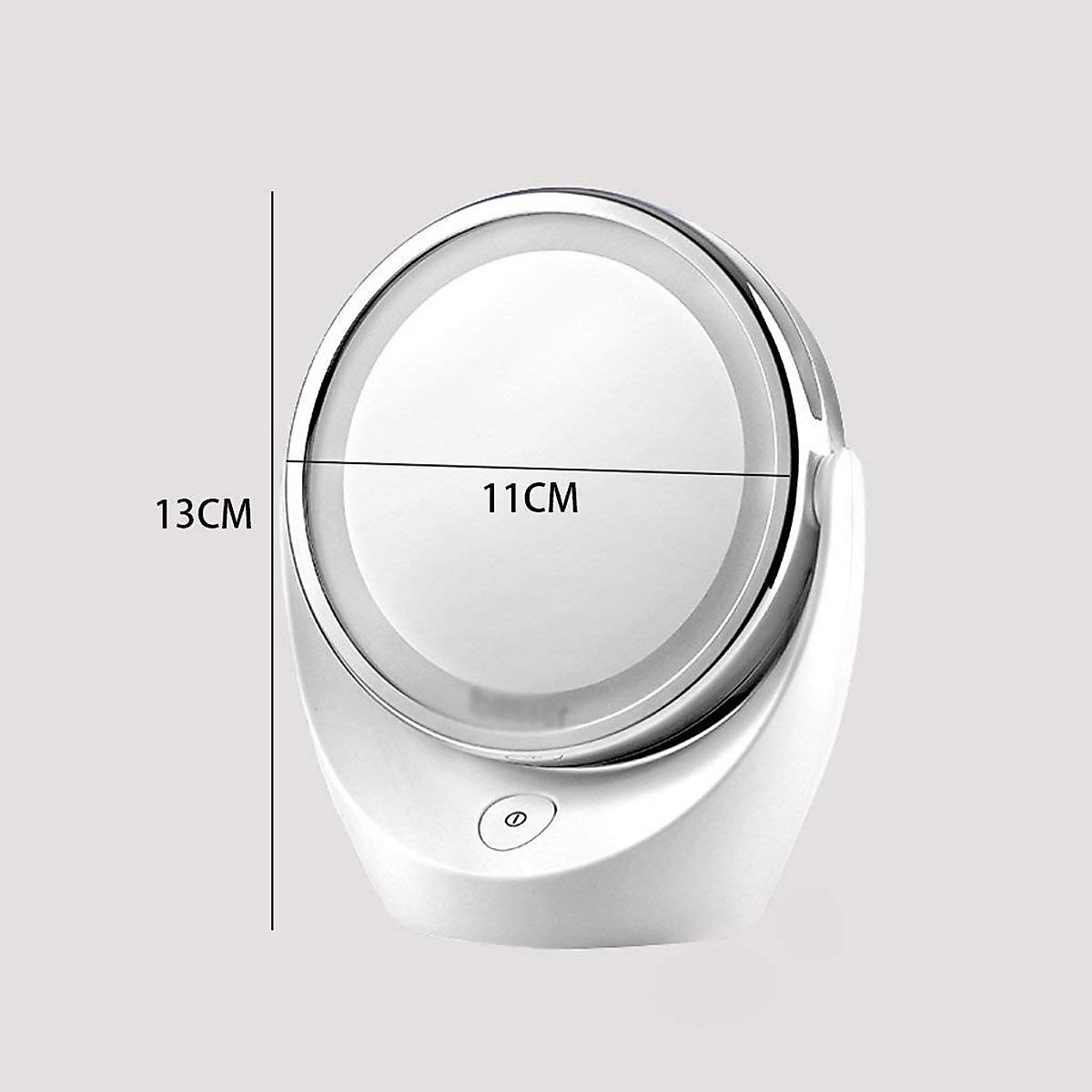 KXA Bathroom Mirror Vanity Mirror Glowing Creativity Double-Sided 360 deg; 5X Magnification Rotating Desktop Mirror Magnification Princess Mirror Travel Mirror Shaving Portable Makeup Mirror