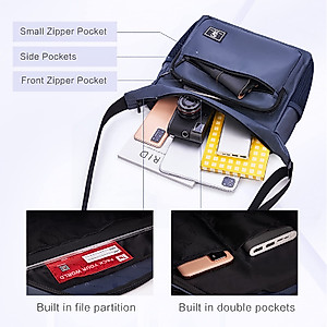 OIWAS Messenger Bag for Ladies Medium Size - RFID Blocking Pocket Anti Theft Crossbody Bag Lightweight Travel Daypack Purse fits 9.7 Inch Satchel Multi Compartments Handbag