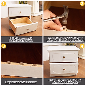 Drawer Stops, Drawer Stoppers for Dresser Metal Drawer Stops Antique Style Drawer Track Guide and Glides Stopper Furniture Parts Accessories for Drawers (24)