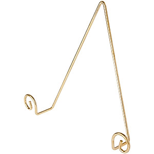 Bard's Shiny Gold-toned Wall Mountable Plate Hanger, 10" H x 10.5" W x 2" D (For Plates 10" - 14")