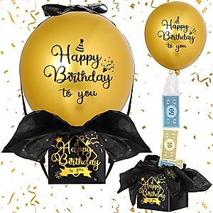 Sumind Pull Money Balloon Box for Cash Birthday Funny Pull Money Balloon Surprise Kit Money Pull out Gift Box Balloon Holder Birthday Surprise Gifts for Women Mother Girlfriend Wife (Classic Style)