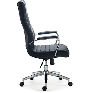 MyOfficeInnovations 24328572 Bonded Leather Managers Chair, Black