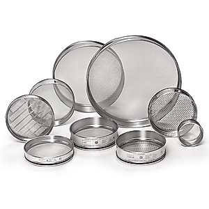 Sieve mesh, Standard Laboratory Test Sieve Filter mesh Screen mesh Sample Sieve Soil Sieve Inspection Pharmacopeia Sieve Dia 20cm 12-200mesh - (Color: 60 mesh(0.3mm))