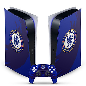 Head Case Designs Officially Licensed Chelsea Football Club Sweep Stroke Art Vinyl Faceplate Gaming Skin Decal Compatible With Sony PlayStation 5 PS5 Digital Edition Console and DualSense Controller