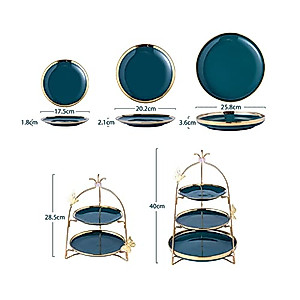 Tiered Tray Dessert Table, Commercial Dessert Table, Cake Temporary Cake Display Shelf, Family Living Room, Tea Table, Fruit Tray Display Shelf Tower Tray (Color : E, Size : Three floors)