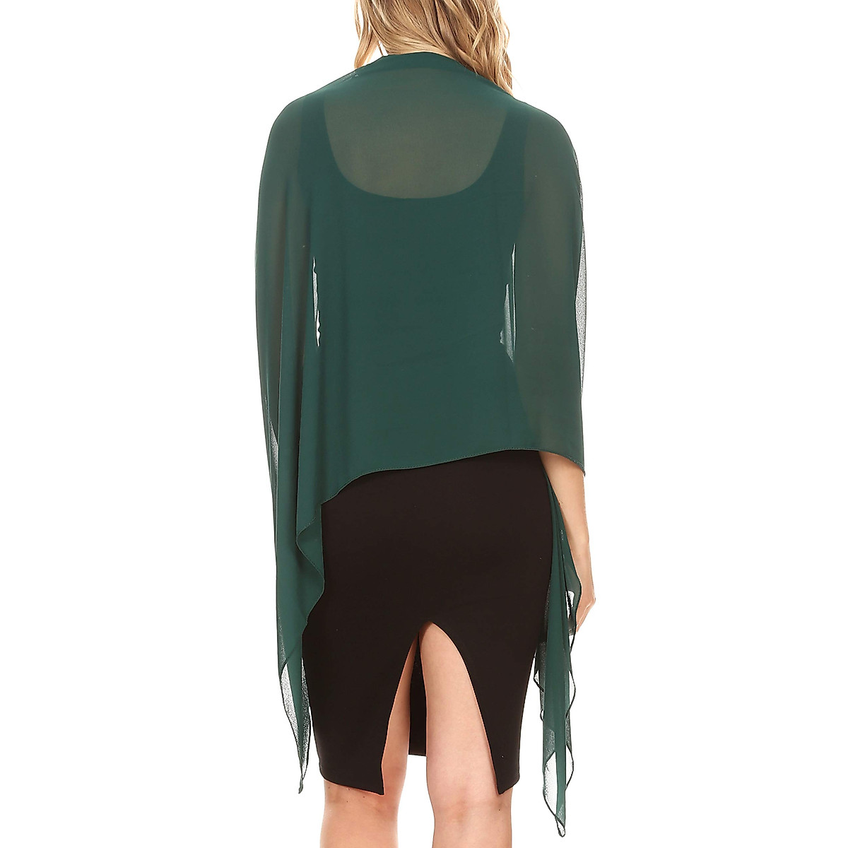 Sakkas 18225 - Jona Women Soft Sheer Chiffon Bridal Wedding Evening Scarf Shawl Wrap Stole - Green - 7029