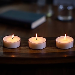 Stonebriar 20 Count Unscented Mega Oversized Clear Cup White Tea Light Candles with 9 Hour Burn Time