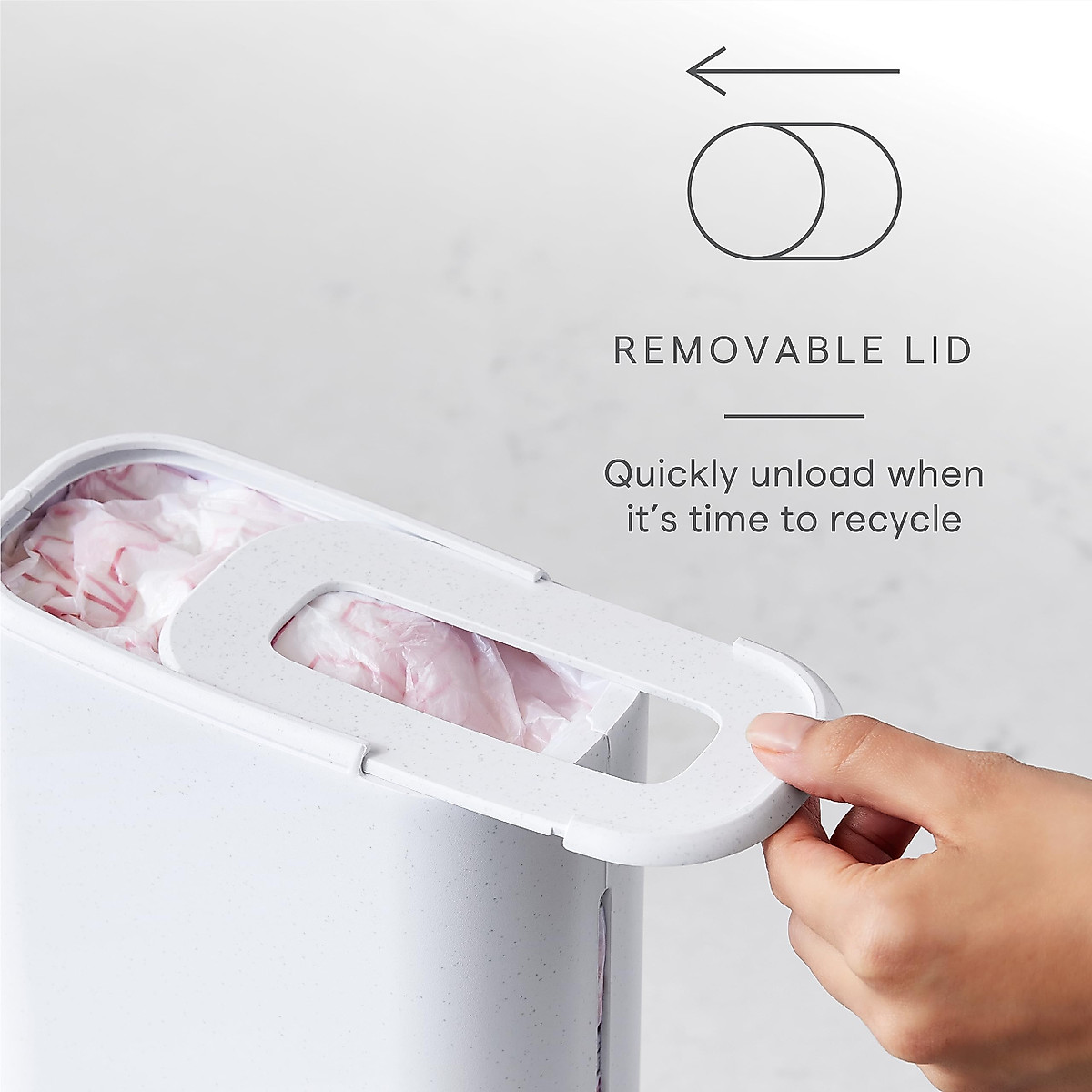 YouCopia StoraBag Space-Saving Plastic Bag Dispenser, Organizer for Kitchen Cabinet or Pantry Storage, One-Size, Speckled White