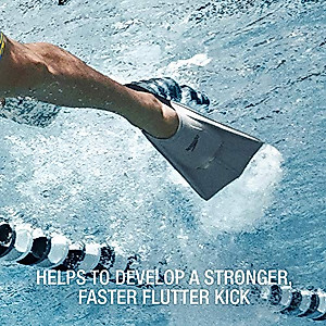 Speedo Unisex-Adult Swim Training Fins Rubber Short Blade,Black/Grey