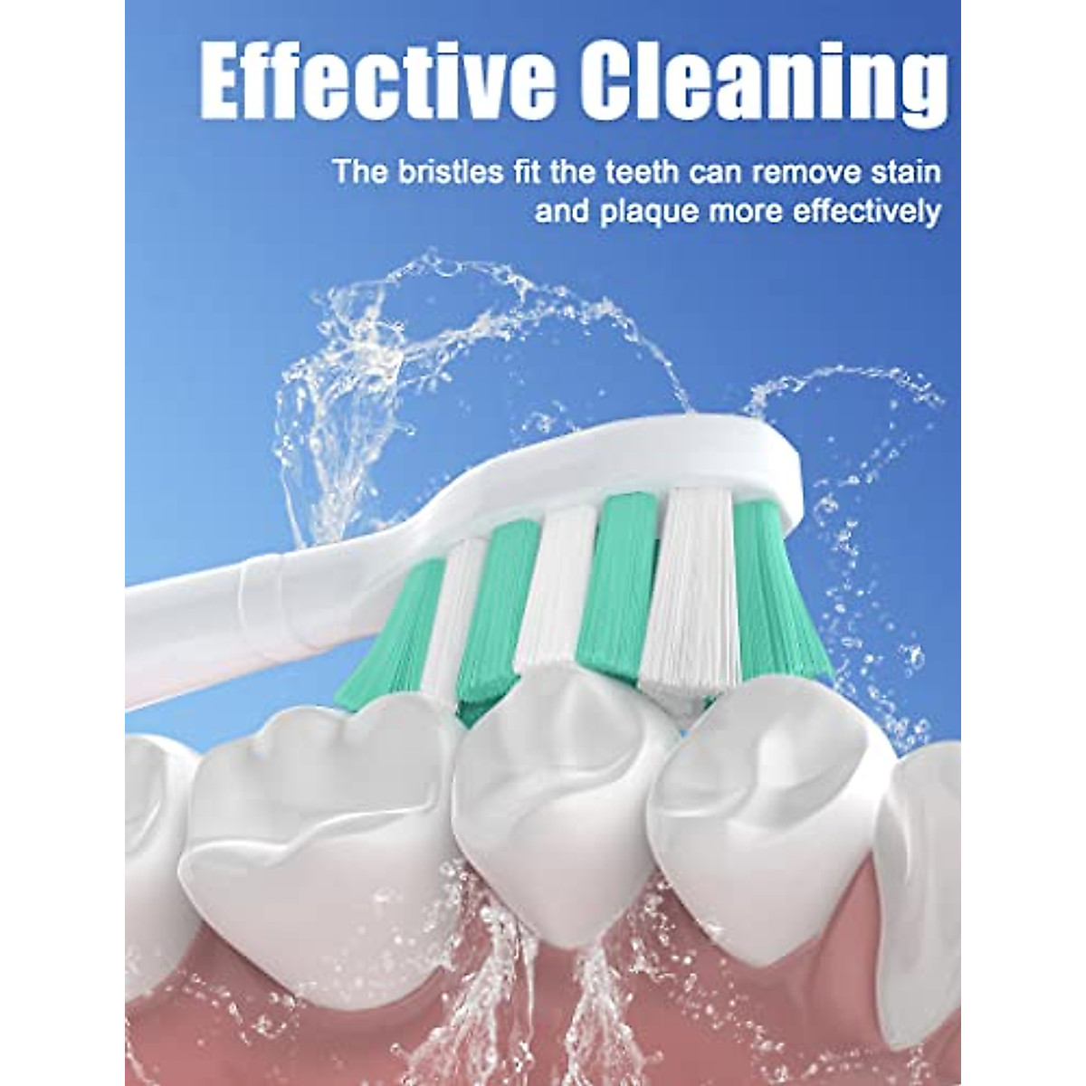 Toothbrush Replacement Heads for Philips Sonicare ProtectiveClean DailyClean Electric Toothbrush Head 1 2 Series Plaque Control Gum 4100 5100 C1 C2 G2 HX9023 Snap-on, 10 Pack