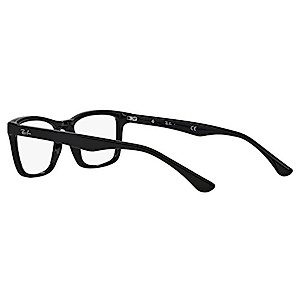 Ray-Ban RX5279 Square Prescription Eyeglass Frames, Black/Demo Lens, 55 mm