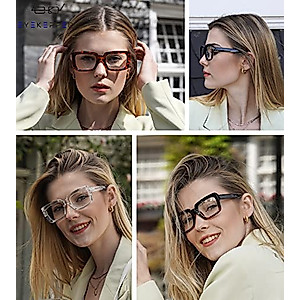 Eyekepper 4 Pack Ladies Reading Glasses - Stylish Oversized Square Readers for Women