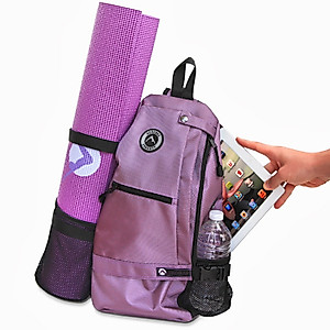 AURORAE Yoga Mat/Gym Cross-body Travel Sling Back Pack. Mat sold separately.