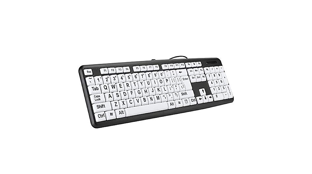 Large Print Keyboard for Seniors - Easy to See & Use