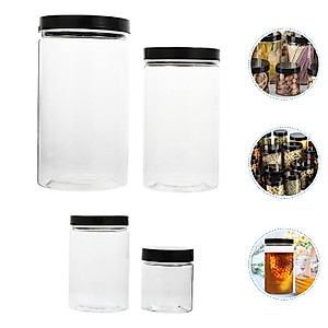 8pcs Plastic Storage Tank Nut Container Storage Sealed Can Food Jar Cookie Jar Coffee Bean Jar Transparent Sealed Bottles Storage Can Dried Fruit Jar Tea Jar