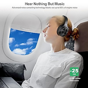 Qaekie Active Noise Cancelling Headphones - 100H Playtime Wireless Over Ear Bluetooth Headphones Deep Bass, Noise Canceling Wireless Headphones with Mic, HiFi Audio for Adults Travel/Home/Office