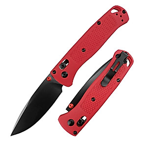 EDC Folding Pocket Knife，3.15'' 8Cr13Mov Steel Blade,Nylon Glass Fiber Handle with Belt Clip，Axis Lock and Thumb Stud Manual Open，Gifts for Men Women. (black blade)