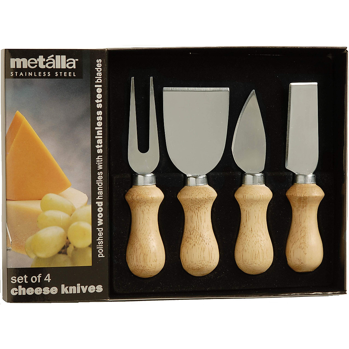 Prodyne Polished Wood Cheese Knives, Set of 4