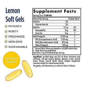 Nordic Naturals ProOmega 2000, Lemon Flavor - 90 Soft Gels - 2150 mg Omega-3 - Ultra High-Potency Fish Oil - EPA & DHA - Promotes Brain, Eye, Heart, & Immune Health - Non-GMO - 45 Servings