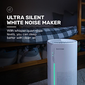 Raycon Room Air Purifier, H13 Replaceable HEPA Filter, Air Quality LED Indicator, Adjustable Fan Speeds, Home Essentials (White)