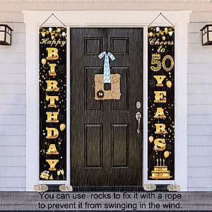 50th Birthday Door Banner,Happy 50th Birthday Banner,50th Birthday Anniversary Party Decorations Supplies Cheers to 50 Years Welcome Porch Sign for Indoor Outdoor