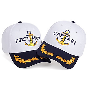 Captain Yacht Hat Sailors Hat Nautical Marine Sailor Navy Hats Snapback Adjustable Sea Cap for Adult