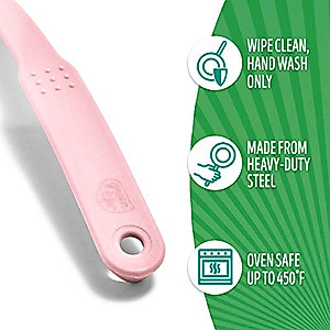 GreenLife Cooking Tools and Utensils, 7 Piece Nylon Set including Spatulas Turner Spoons and Tongs, Heat Resistant Spatula and Spoons, BPA-Free, Pink