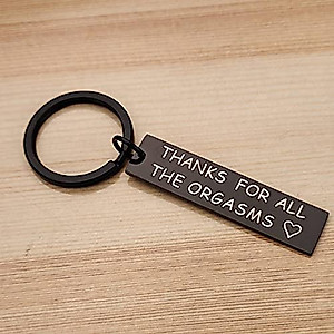 ShiQiao Spl Couples Gifts Keychain Gift for Boyfriend Girlfriend Valentine's Day Christmas Gifts for Husband Wife Thanks for All The Orgasms Keyring Black
