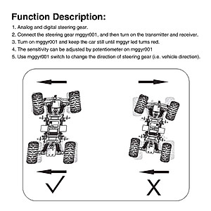Mini Gyro Module for RC Cars Drift Drive, Automatic Stability Control Gyro | Sensitivity Adjustable, Easy to Operate, R484 Analog SMM System Mini RC Car Gyro Stabilizer 4-6V for WPL D12