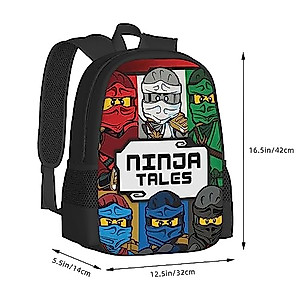 MILX Ninja Anime Backpack 3d Printing Character Pattern Backpack Cartoon Backpack Lightweight Backpack Casual Daypack Ninja Anime Fan Gift