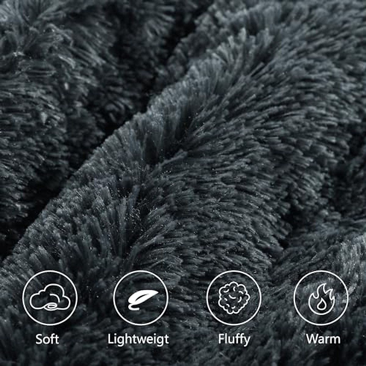 Aisbo Faux Fur Duvet Cover Queen - Fuzzy Plush Shaggy Duvet Cover Queen Size with Button Closure, Soft Fluffy Comforter Cover Set 90x90 Inches with 2 Pillow Shams for Winter, Grey