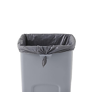 Rubbermaid Commercial Products Untouchable Square Trash/Garbage Container with Lid, 23-Gallon, Gray, Wastebasket for Outdoor/Restaurant/School/Kitchen