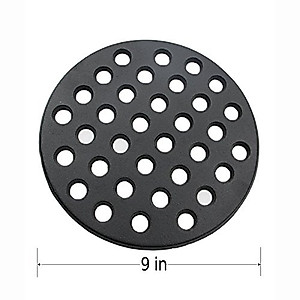 BBQ High Heat Cast Iron Charcoal Fire Grate Fits for Large big green egg fire grate and kamado joe grill parts charcoal grate replacement accessories-9'' LFGC