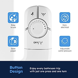 Arofa Bidet Attachment for Toilet, Self-Cleaning, Dual Nozzle Bidet Toilet Seat, Ultra-Slim Bidets for Existing Toilets, Non-Electric, Adjustable Water Pressure, Feminine & Rear Wash (White)