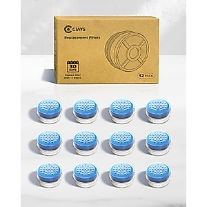 Ciays Replacement Filters Only for Ciays 236oz/7L Pet Water Fountain Ultra-Large Capacity Cat Water Fountain Dual Filtration Dog Water Fountain Bowl with Huge Drinking Area 12 Pcs, Blue