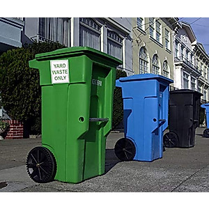 ZAEO Yard Waste Only Decal - Sticker for Trash Cans, Garbage Cans and Containers - 8 Inches x 6 Inches (Green, 1)