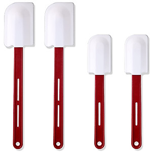 Norme 4 Pcs High Temp Silicone Spatulas Heat Resistant Rubber Spatula Commercial Silicone Scraper Spatula with Handle for Kitchen Cooking Baking Mixing Utensils, Dishwasher Safe (10 Inch,14 Inch)