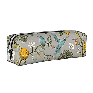 Lemon Tree Bird Pencil Case Pen Pouch Simple Carrying Box for Women Adult With Smooth Zipper Durable Lightweight for Office Organizer Storage Bag