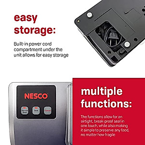 Nesco VSS-01 Automatic Food Vacuum Sealer with Digital Scale and Bag Starter Kit, Silver