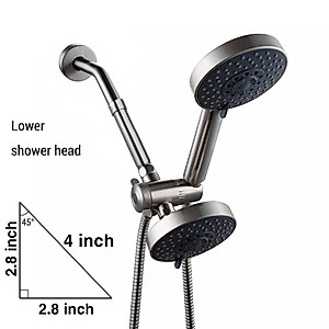 4 Inch Shower Head Extension Arm, Female to Male 1/2 Inch Extender, Stainless Steel, Brushed Nickel