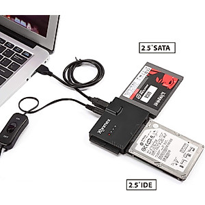 Xbnmex IDE SATA to USB 3.0 Cable USB to SATA or IDE Adapter Hard Drive Reader for 2.5"/3.5" Hard Drive Disk HDD with 12V 2A External AC Power Adapter