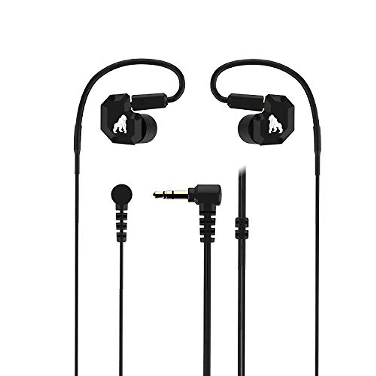 KONG-X Wired Earbuds in-Ear Headphone HiFi Wired Earphones Noise Isolating with Memory Foam Deep Bass Sound Stereo for 3.5mm Headphone - K27 Black