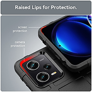 Ephoou Slim Phone Case for Xiaomi Redmi Note 12 Pro 5G, Rugged Shield with Military Grade Shockproof Protection Case Compatible with Redmi Note 12 Pro 5G /Note 12 Pro Speed/Poco X5 Pro HD-Black