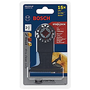 BOSCH OSL212JF 1-Piece 2-1/2 In. Starlock Oscillating Multi Tool Wood Curved-Tec Bi-Metal Xtra-clean Plunge Cut Blade for Applications in Cutting Hardwood