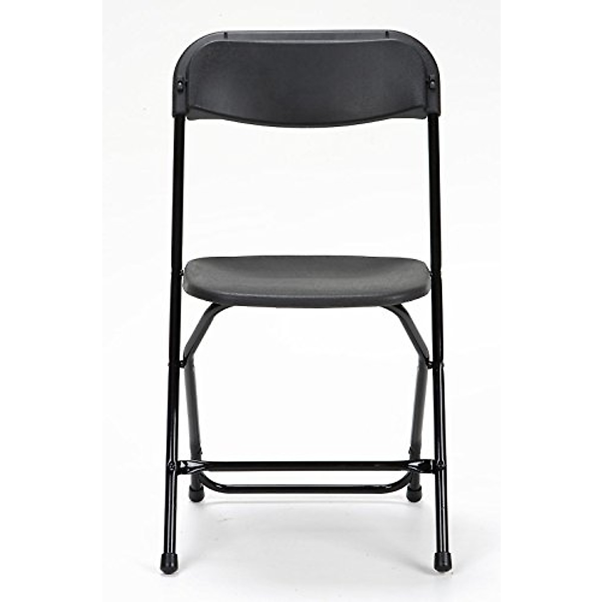 ZOWN Commercial 300 lb. Use Rate Heavy Duty, Injection Mold Banquet Folding Chair with Comfortable Contoured Back, Black, 8 Pack